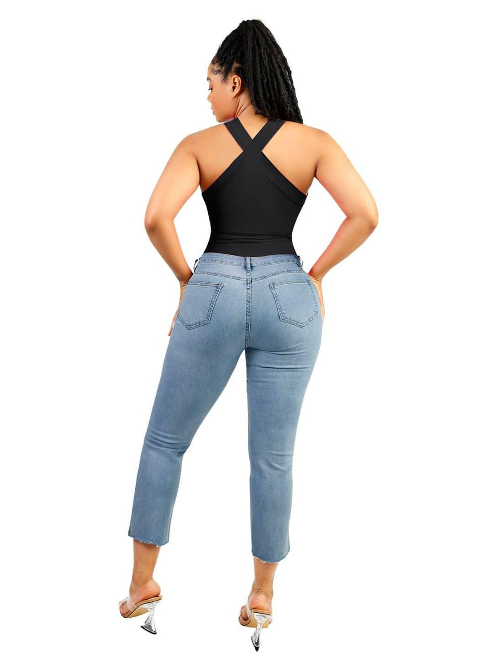 Crossover Halter Shapewear Bodysuit | HeyShape