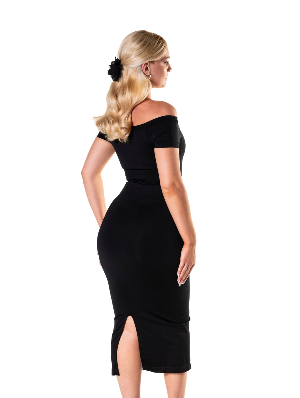 Off-Shoulder Shapewear Split Dress | HeyShape